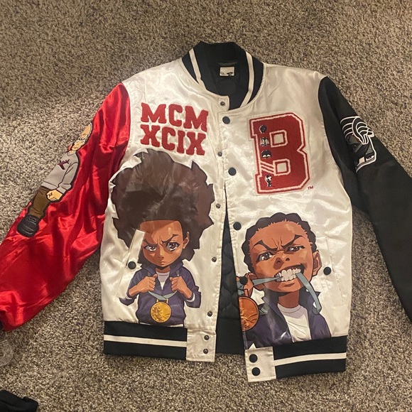 Jackets & Coats | Boondocks Graphic Varsity Jacket Red Black White ...